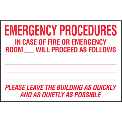 Emergency Evacuation Label | Emedco
