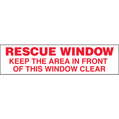 Rescue Window Emergency Exit Label | Emedco
