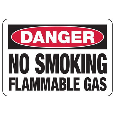 Danger No Smoking Flammable Gas - Industrial Chemical Warning Signs ...