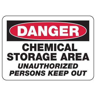 Danger Chemical Storage Area - Industrial Chemical Warning Signs ...