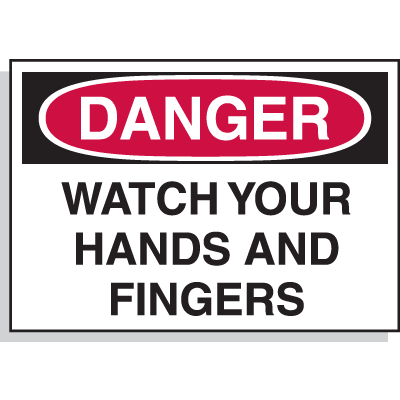 Hazard Warning Labels - Danger Watch Your Hands And Fingers | Seton