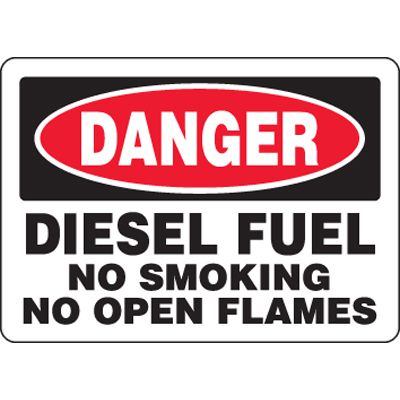 Eco-Friendly Signs - Danger Diesel Fuel No Smoking No Open Flames | Emedco