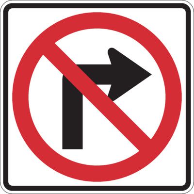 Reflective Traffic Signs - No Left/Right Turn (Symbol)|Seton Canada ...