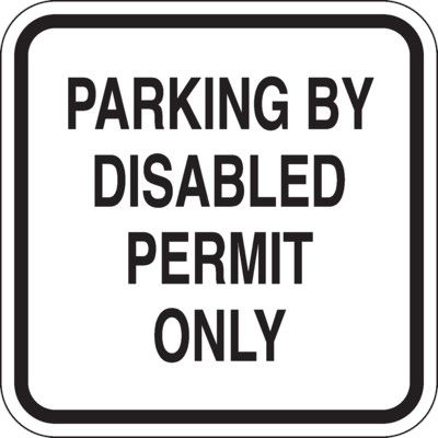 Disabled Permit Only Parking Sign | Emedco