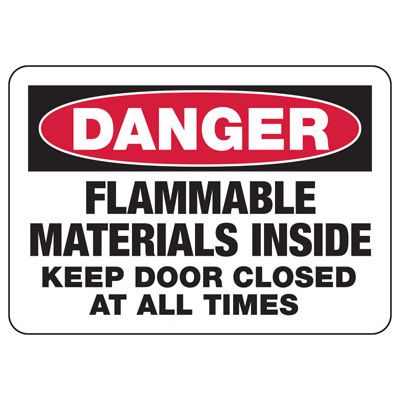 Danger Flammable Materials Inside - Industrial Chemical Warning Signs ...