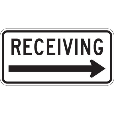 Shipping and Receiving Arrow Signs - Receiving | Emedco