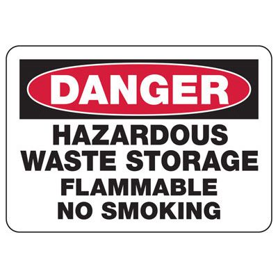 Danger Signs - Hazardous Waste Storage Flammable | Emedco