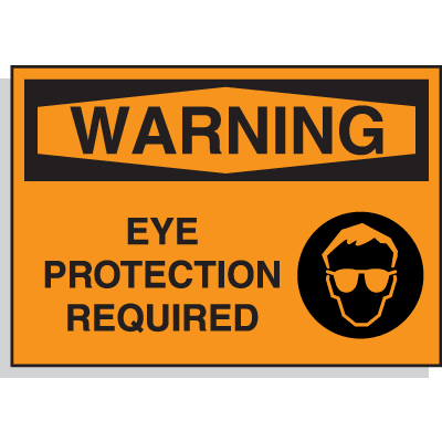 Warning Labels - Eye Protection Required (with Graphic) | Emedco
