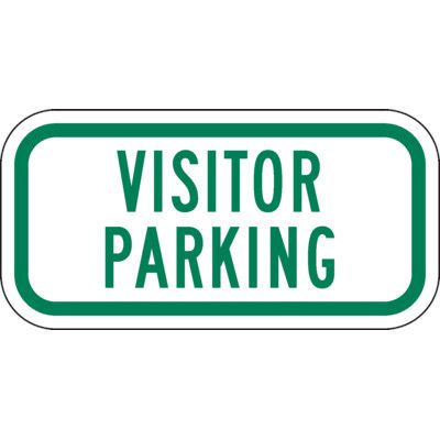 Visitor Parking Sign - Green (Small) | Emedco