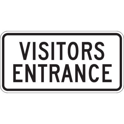 Reflective Parking Lot Signs - Visitors Entrance | Emedco