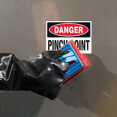 ToughWash® Danger Labels - Pinch Point | Emedco