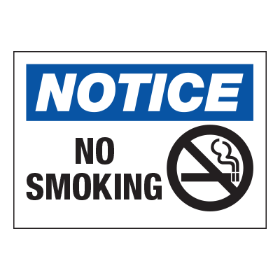 Hazard Warning Labels - Notice No Smoking (With Graphic) | Seton
