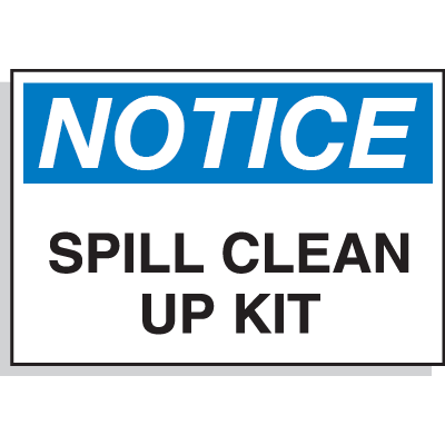 Hazard Notice Labels - Spill Clean Up Kit | Emedco