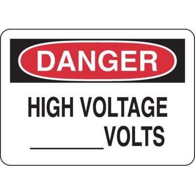 Danger Signs - High Voltage _____Volts|Seton Canada | Seton.ca