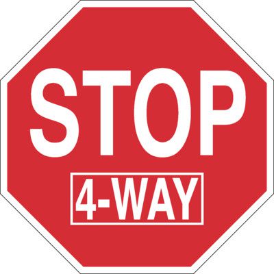 4-Way Stop Reflective Sign | Emedco