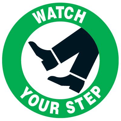 Adhesive Floor Signs - Watch Your Step | Emedco