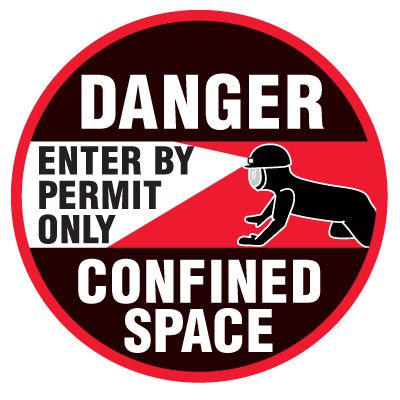 Floor Safety Signs - Danger Enter By Permit | Emedco