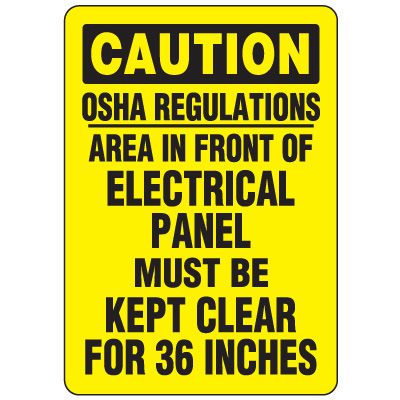 OSHA Electrical Panel Regulation Sign | Seton Canada | Seton.ca