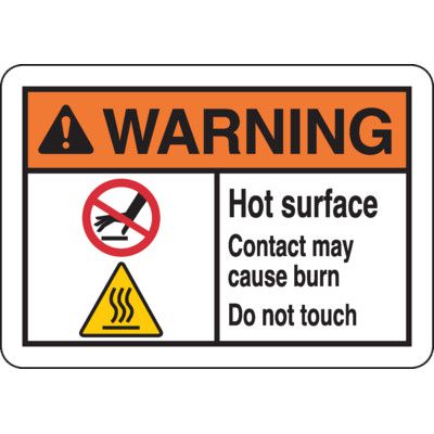 Warning Signs - Hot Surface, Contact May Cause Burn | Emedco