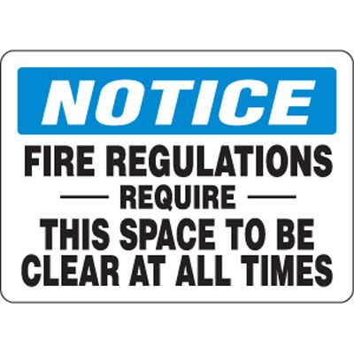 Fire Regulations Notice - Eco-Friendly Sign | Seton Canada | Seton.ca