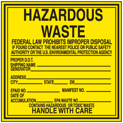 Hazwaste Container Labels | Hazardous Waste Labels | Seton