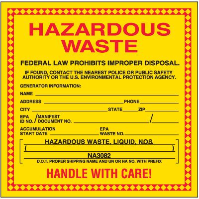 Non-Hazardous Waste Labels | Emedco