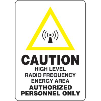 Caution, High Level Radio Frequency Sign | Seton Canada | Seton.ca