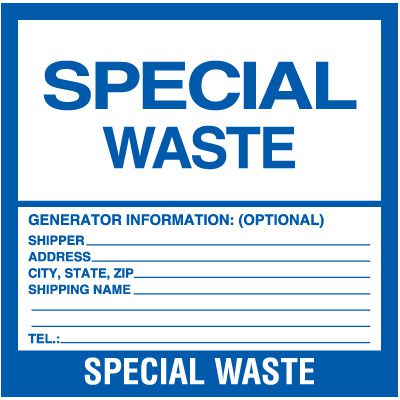 Special Waste Labels | Emedco