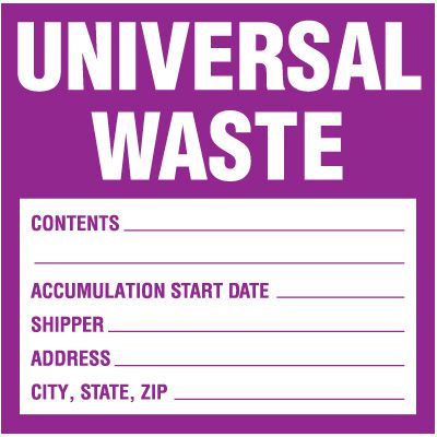 Universal Waste Labels | Emedco