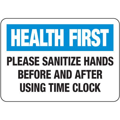 Sanitize Hands Before & After Using Time Clock Signs | Emedco