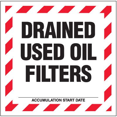 Drained Used Oil Hazardous Waste Labels | Seton | Seton