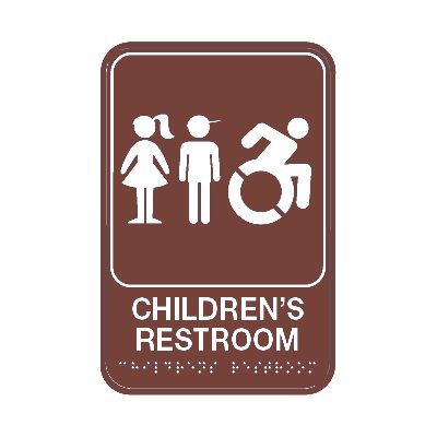Children's Restroom W/ Dynamic Accessibility - Graphic ADA Tactile ...