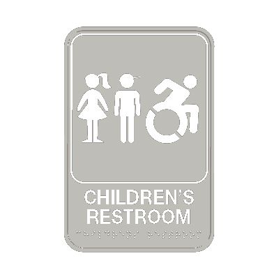 Children's Restroom W/ Dynamic Accessibility - Graphic ADA Tactile ...