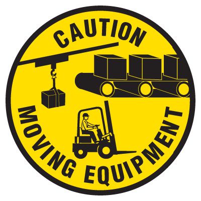 Anti-Slip Floor Markers - Caution Moving Equipment | Seton