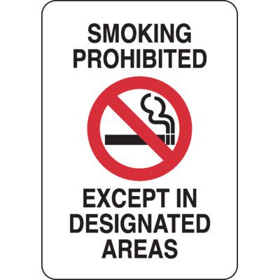 Standard No Smoking Signs | OSHA Compliant Smoking Area Signs | Emedco