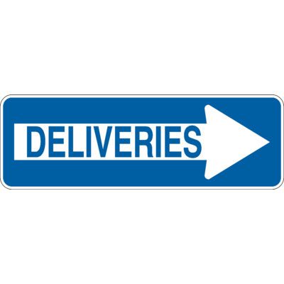 Directional Arrow Traffic Signs - Deliveries (Right Arrow) | Seton