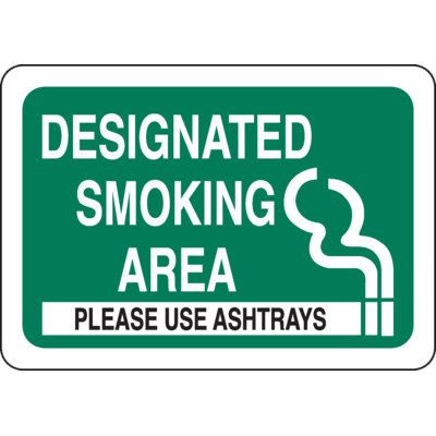 Designated Smoking Area (Graphic) - Industrial Smoking Signs | Seton ...