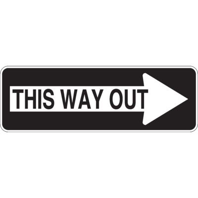 Directional Arrow Traffic Signs - This Way Out | Emedco