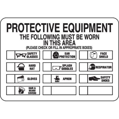 PPE Safety Signs | Required Personal Protective Equipment | Emedco