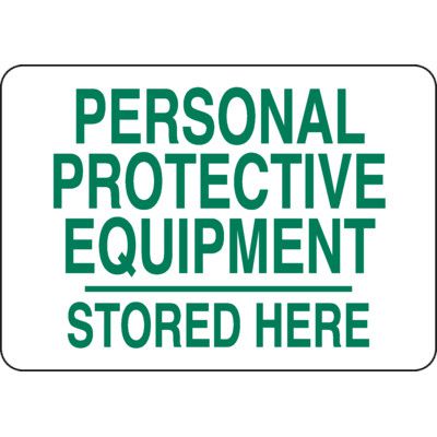 Personal Protective Equipment (PPE) signs for head, hearing ...