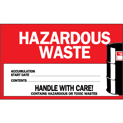 Hazwaste & Drum Labels-On-A-Roll - Hazardous Waste | Emedco