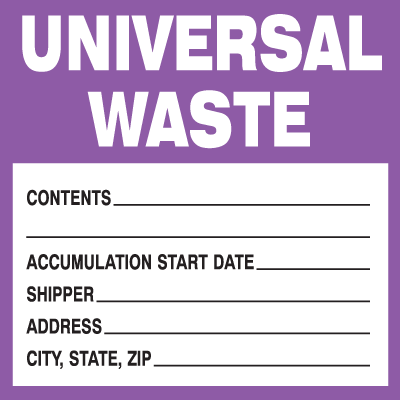 Hazwaste & Drum Labels-On-A-Roll - Universal Waste | Seton