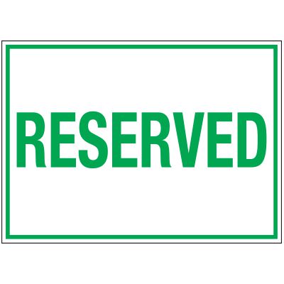 Traffic Cone Sign - Reserved|Seton Canada | Seton.ca