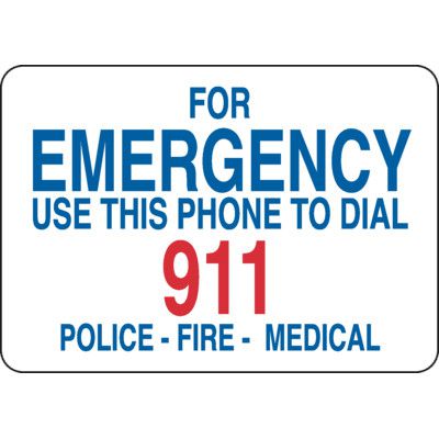 In Case of Emergency Signs - For Emergency Use | Emedco