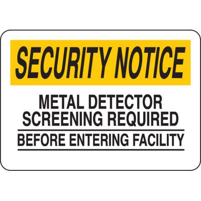 Metal Detector Screening Required Sign | Emedco