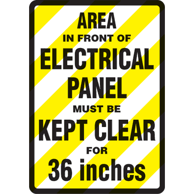 Electrical Panel Area Must Be Kept Clear Floor Decal | Emedco