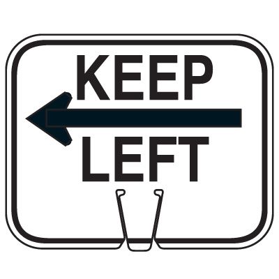Traffic Cone Signs - Keep Left with Arrow Graphic|Seton Canada | Seton.ca