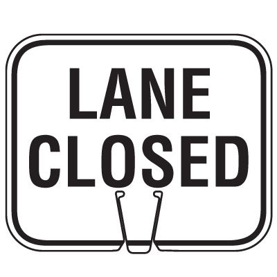 Lane Closed Traffic Cone Signs | Easy Attachment | Seton