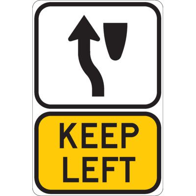 Traffic Pattern Sign - Keep Left | Emedco