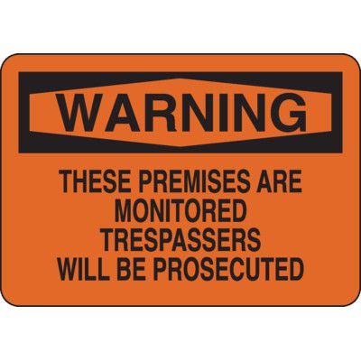 Warning These Premises Are Monitored Surveillance Signs | Seton | Seton
